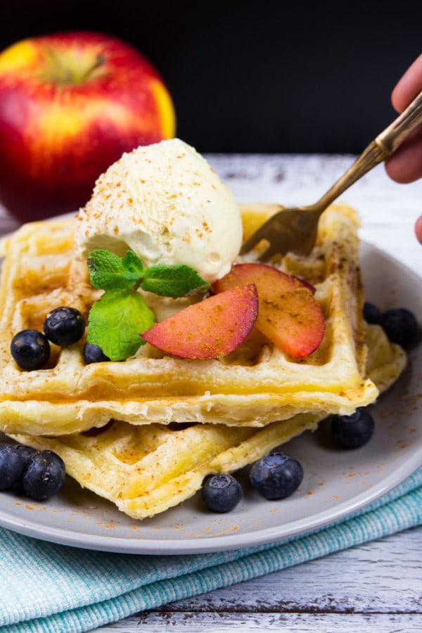 Apple Strudel Puff Pastry Waffles - Vegan Heaven