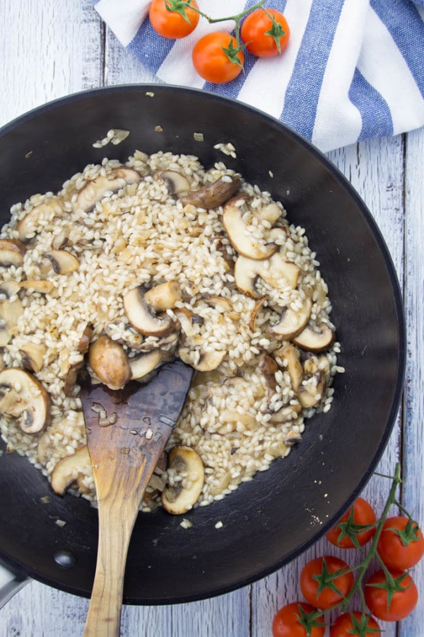 Vegan Risotto with Asparagus and Mushrooms - Vegan Heaven