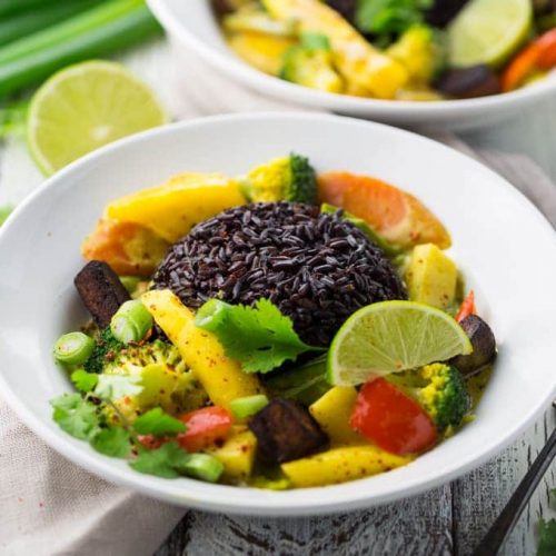 Mango Curry with Black Rice - Vegan Heaven