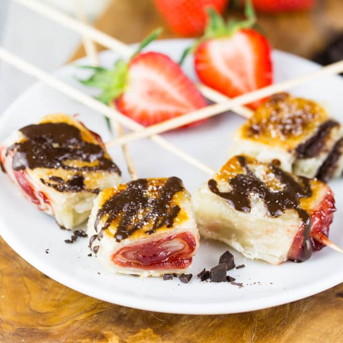 Chocolate Strawberry Puff Pastry Pops - Vegan Heaven