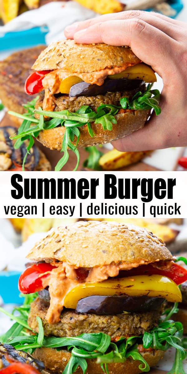 Vegan Burger with Grilled Vegetables - Vegan Heaven