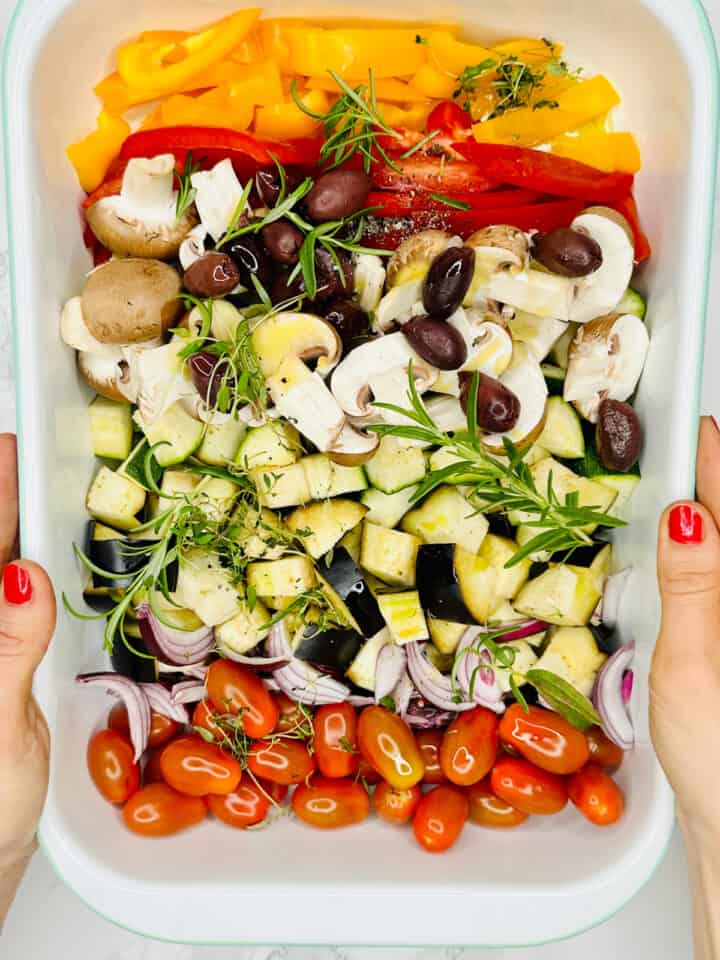 Roasted Vegetables with Baked Feta - Vegan Heaven